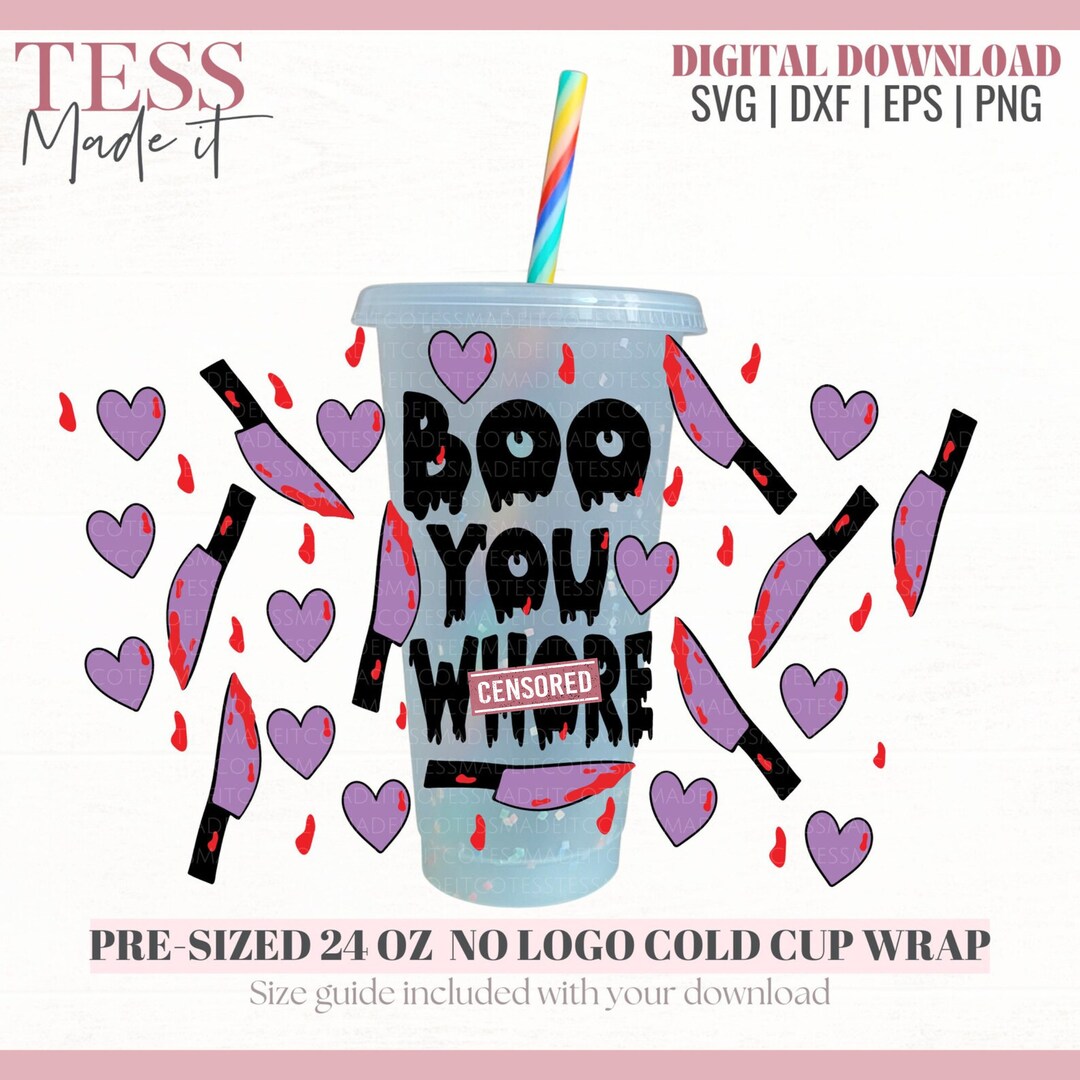 Cold Cup Wrap Svg Fall Cold Cup SVG Spooky Season Svg No Hole SVG No ...