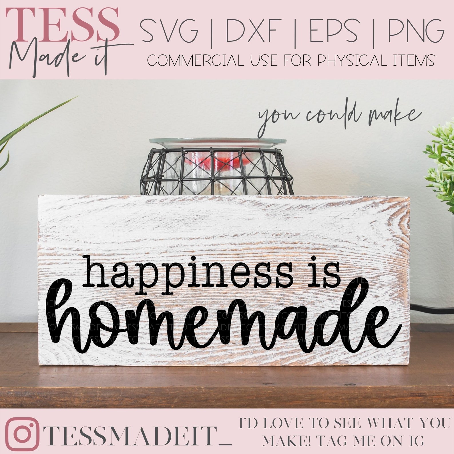 Happiness is Homemade SVG Farmhouse Sign SVG Grandma SVG - Etsy