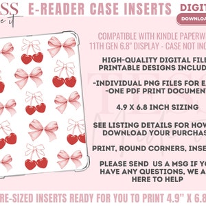 Kindle Insert Printable E-reader Case Insert Digital E-reader Design ...