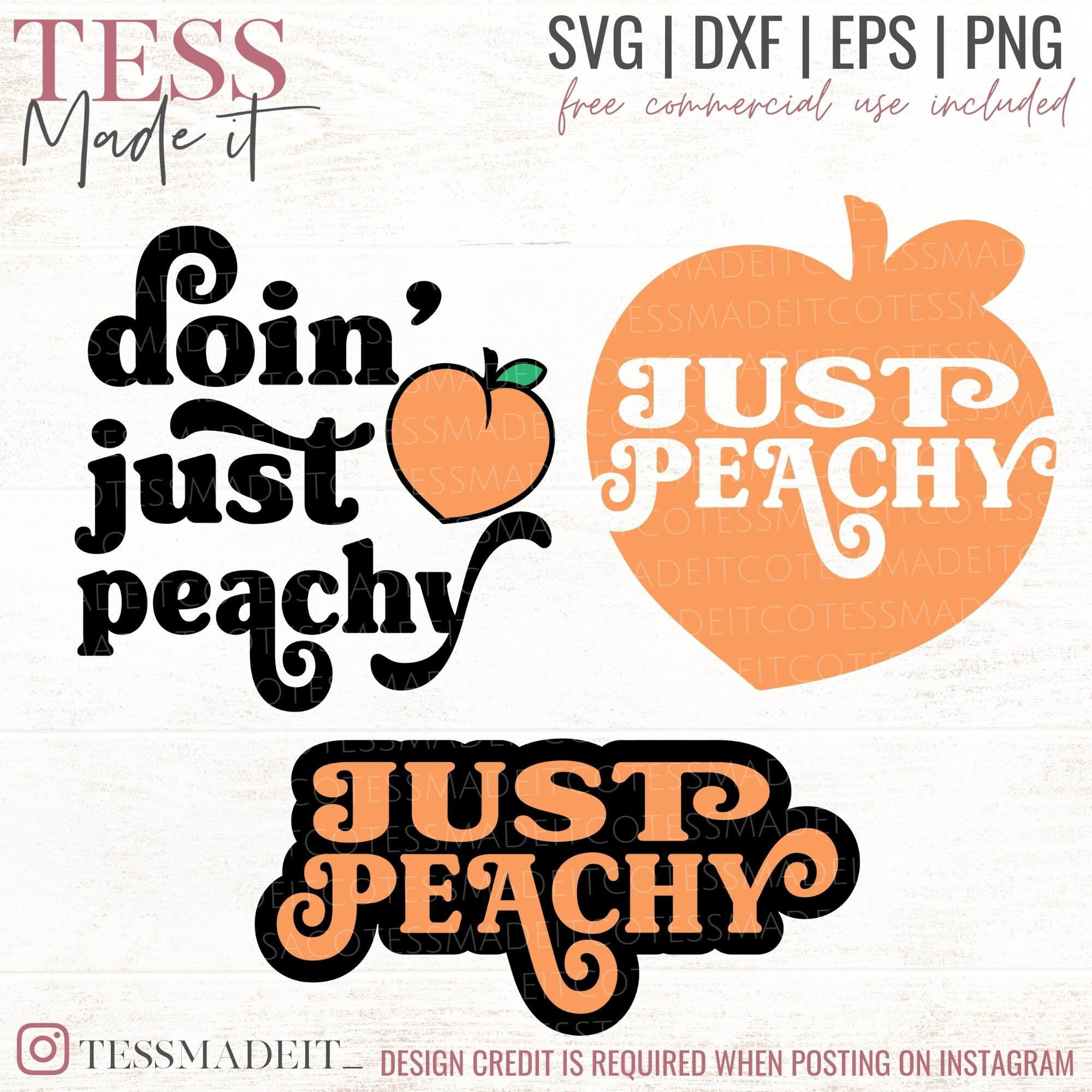 Peach SVG just Peachy SVG Doing Just Peachy SVG Retro - Etsy