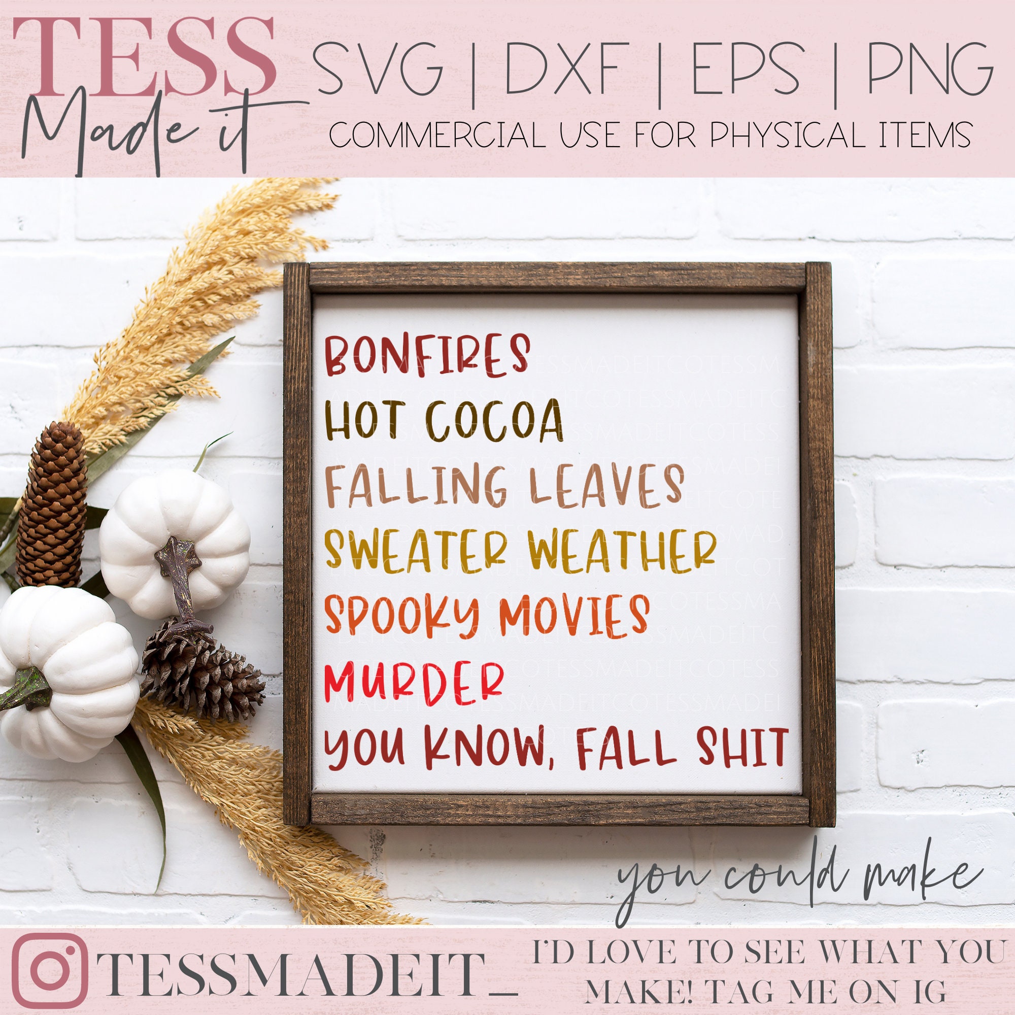 Bonfires Hot Cocoa Falling Leaves Sweater Weather Spooky - Etsy