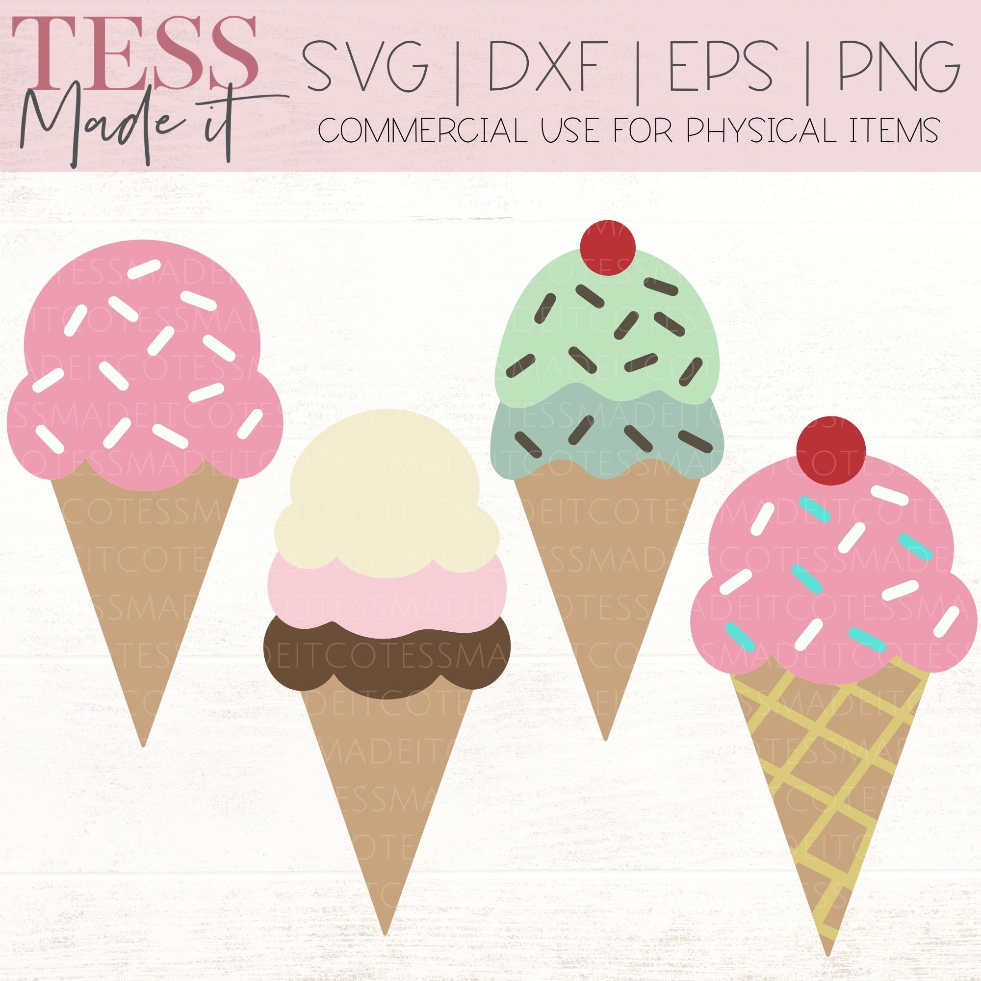 Ice Cream Cone Svg Ice Cream Svg Bundle Summer Svg Etsy Canada
