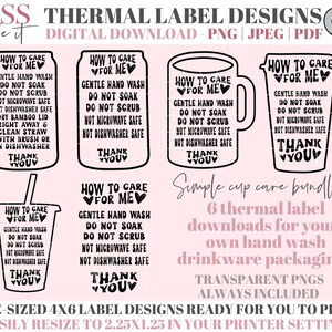 Printable Care Instructions - Cup Care Mailing Labels - Printable ...