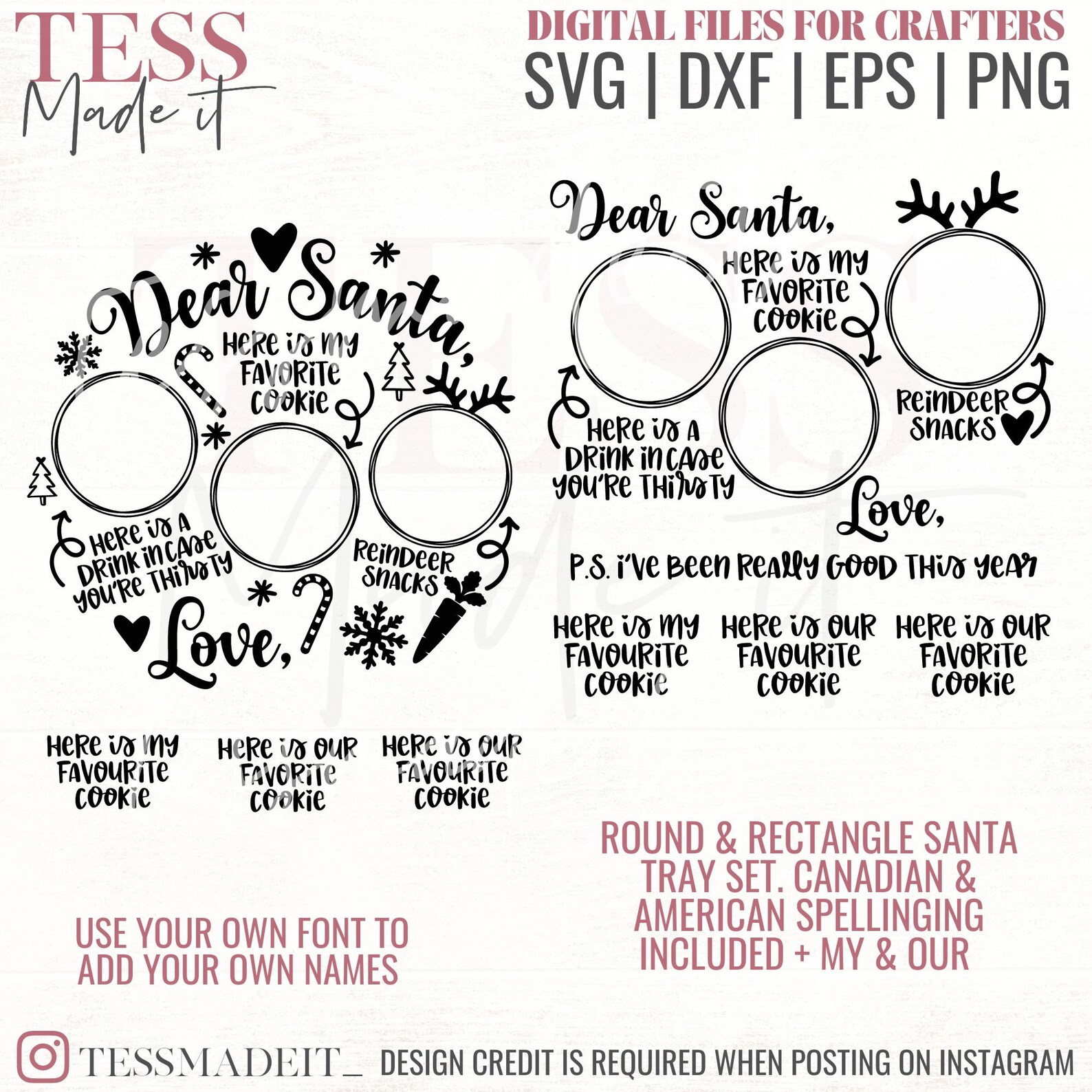 Santa Plate SVG Santa SVG Round Santa Tray Svg DIY - Etsy