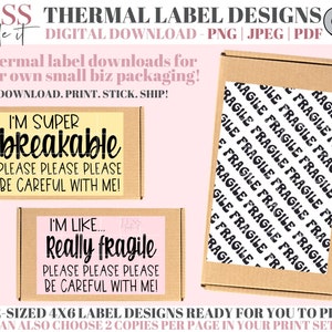 Fragile Thermal Labels PNGS Warning Stickers Shipping Labels Business ...