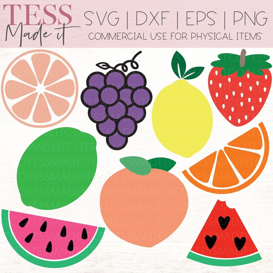Summer SVG - Fruit SVG Bundle - Spring Fruit SVG - Summer Fruit Svg for ...