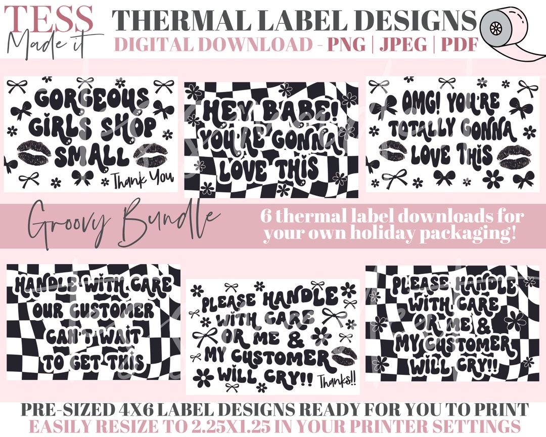 Retro Mailing Labels Printable Coquette Stickers Thermal Label Designs ...