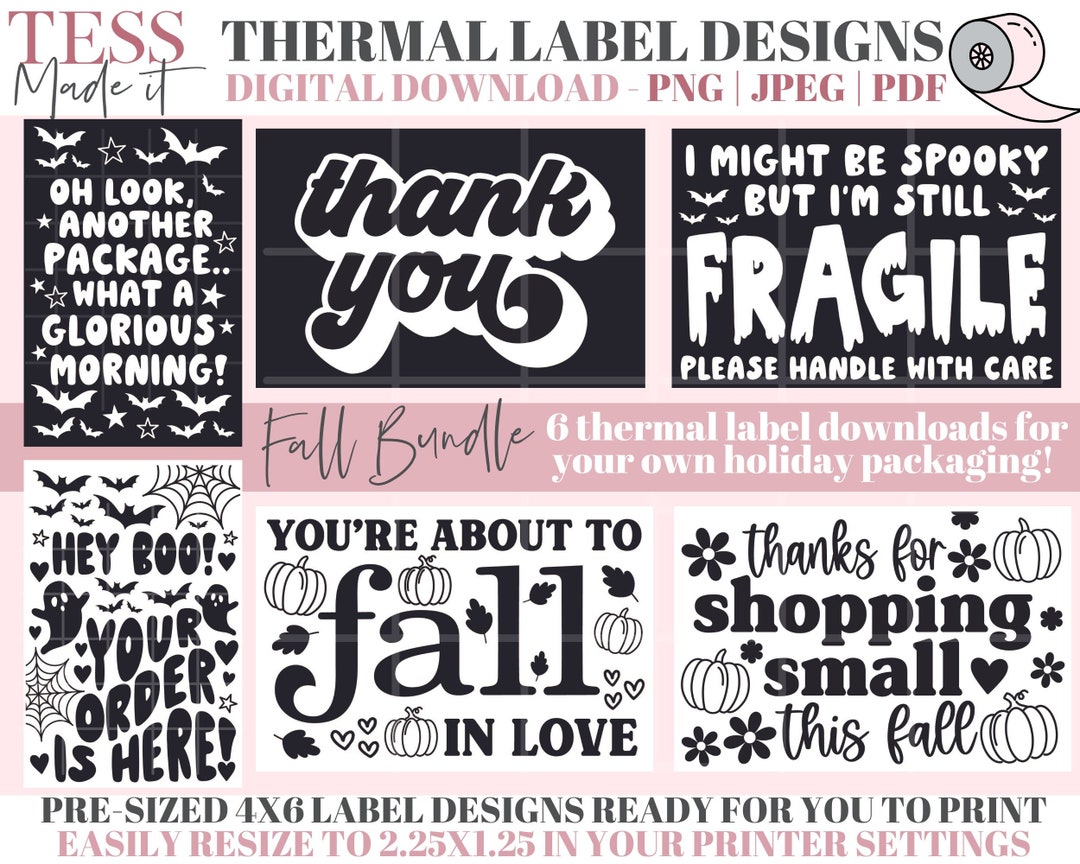 Halloween Thermal Label Designs - Fall Business Stickers - Holiday ...