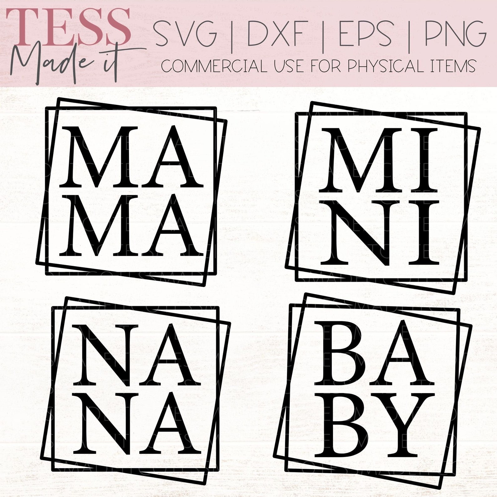 Mama Square SVG Bundle Nana SVG Mini SVG Baby Svg Mama - Etsy Canada