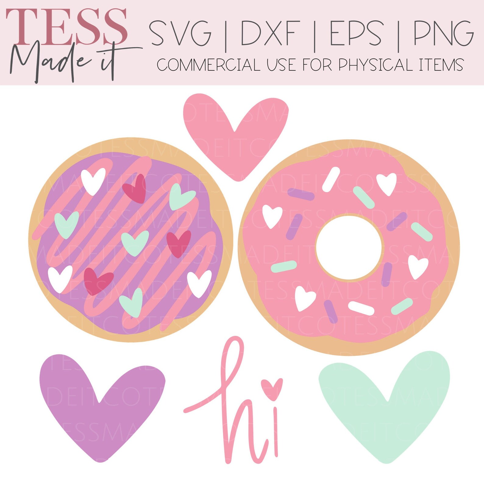 Valentine Heart Donut SVG - Doughnut SVG Bundle - Donut Clipart ...