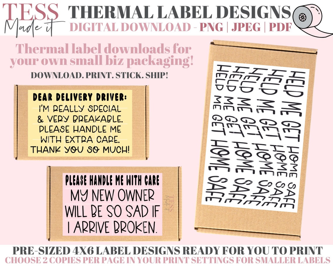 Fragile Mailing Labels - Printable Thermal Labels - Fragile Business ...