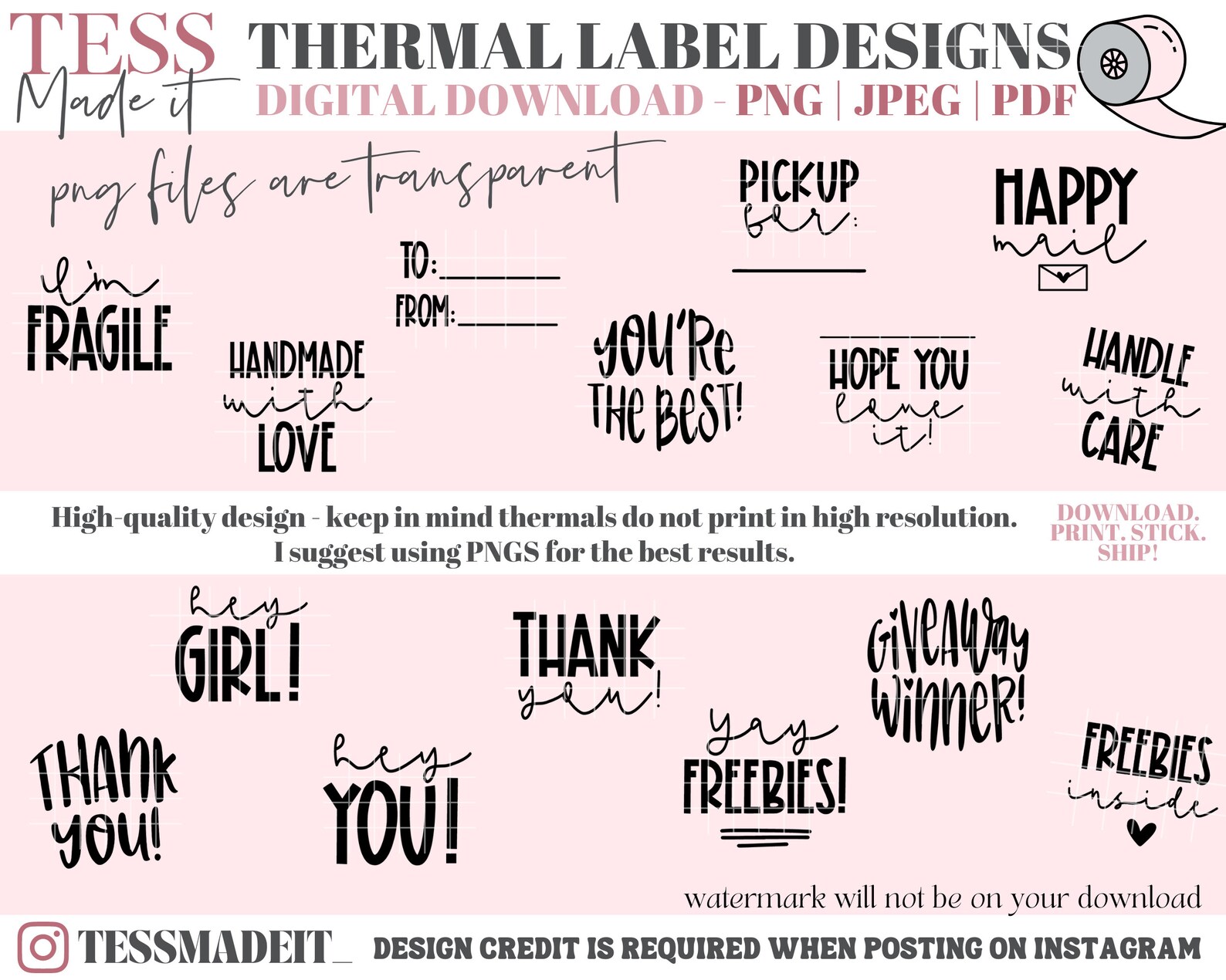 Round Thermal Label Design Bundle - Round Mailing Labels - Packaging ...