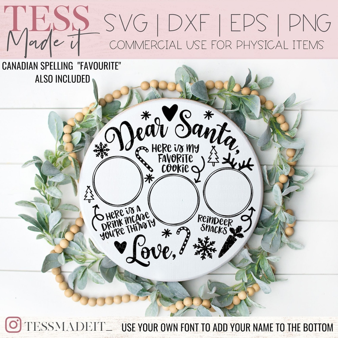 Santa Plate SVG Santa SVG Round Santa Tray Svg DIY | Etsy