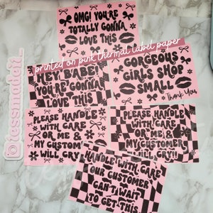 Retro Mailing Labels Printable Coquette Stickers Thermal Label Designs ...