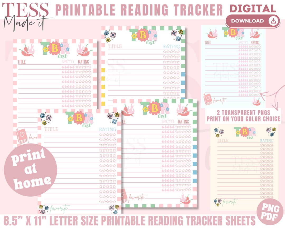 Printable Book Reading Tracker, Digital Reading Planner, Digital ...