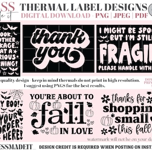 Halloween Thermal Label Designs - Fall Business Stickers - Holiday ...