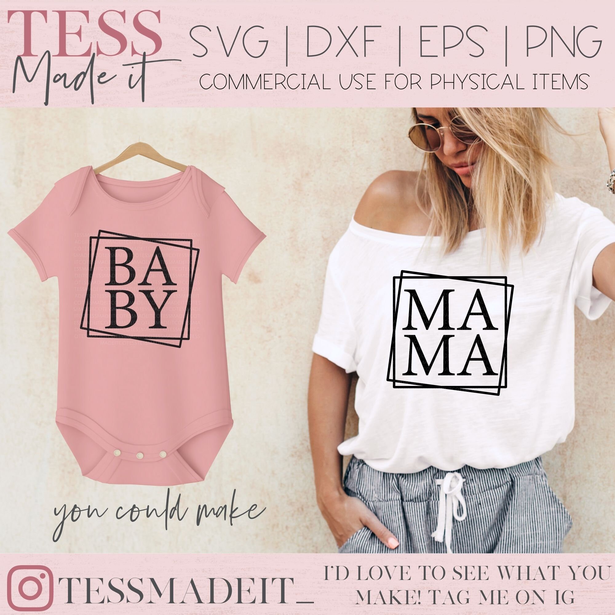 Mama Square SVG Bundle Nana SVG Mini SVG Baby Svg Mama - Etsy Canada