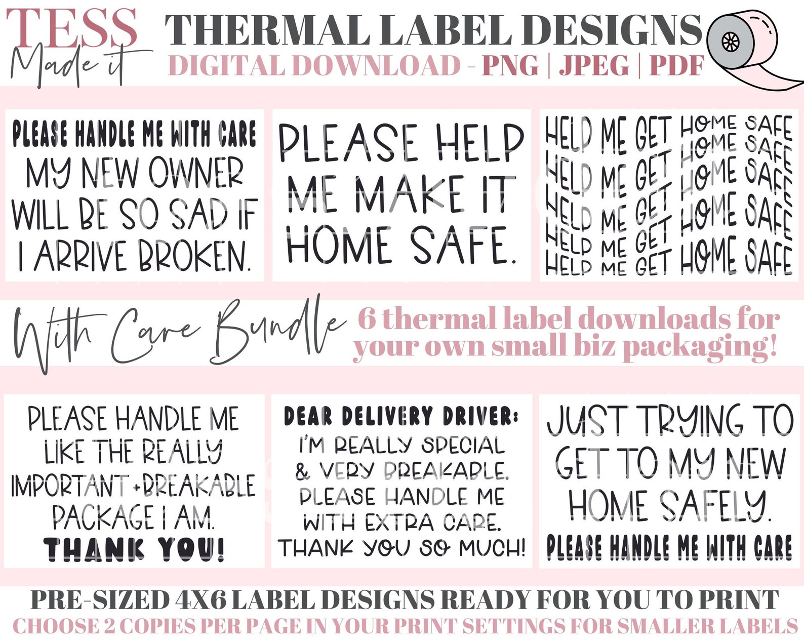 Fragile Mailing Labels Printable Thermal Labels Fragile Business ...