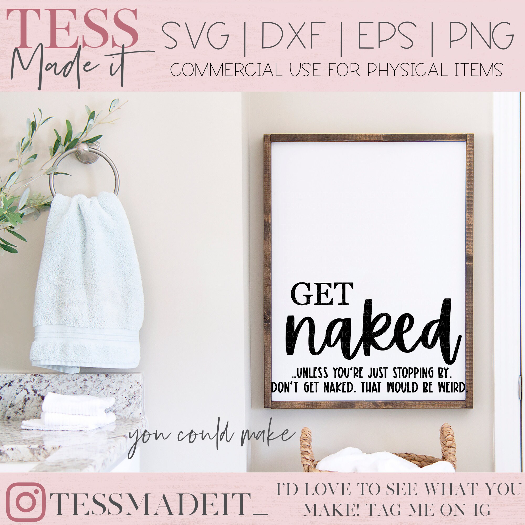 Funny Bathroom SVG Get Naked SVG Get Naked Unless - Etsy Canada
