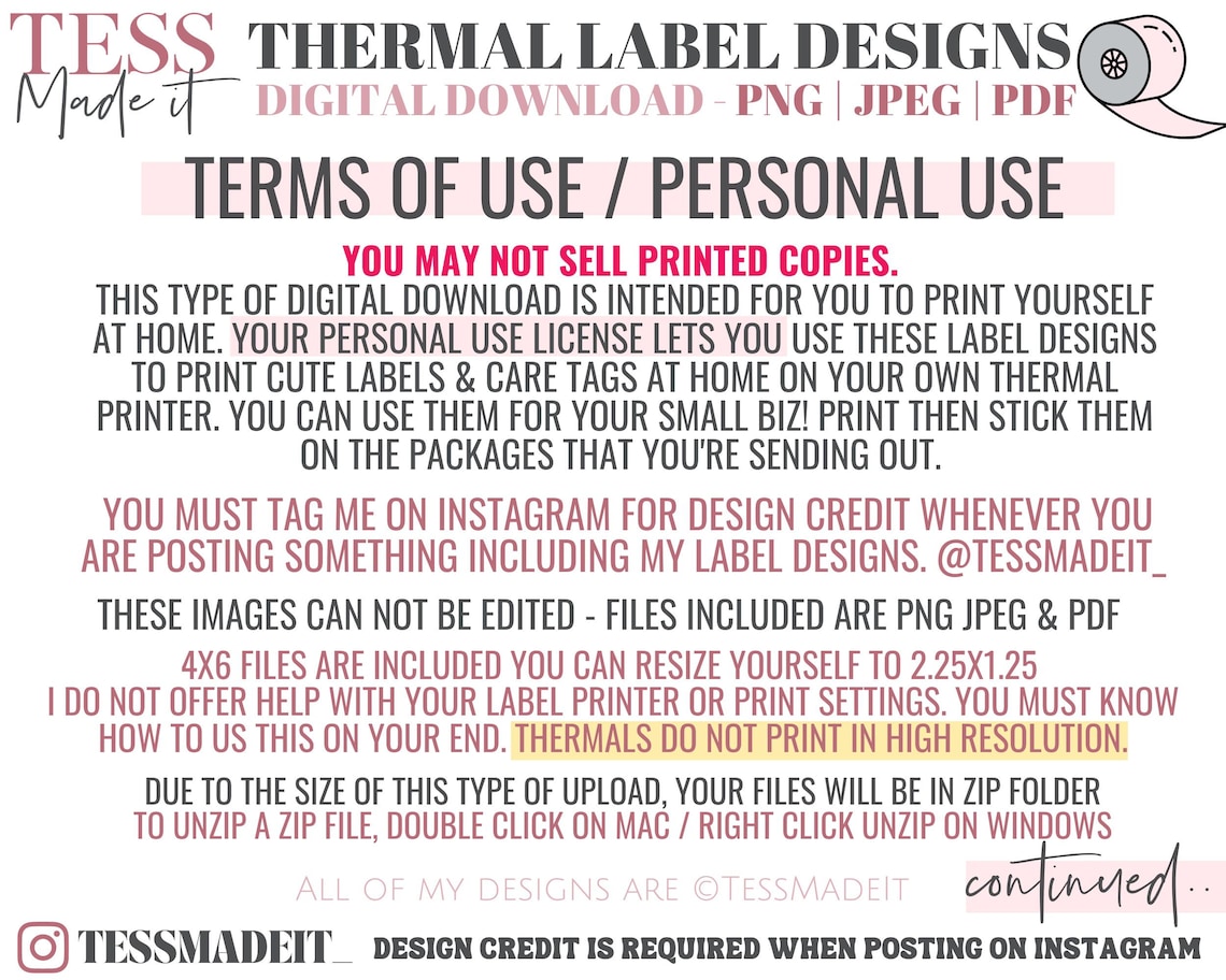 Printable Care Instructions Cup Care Mailing Labels - Etsy