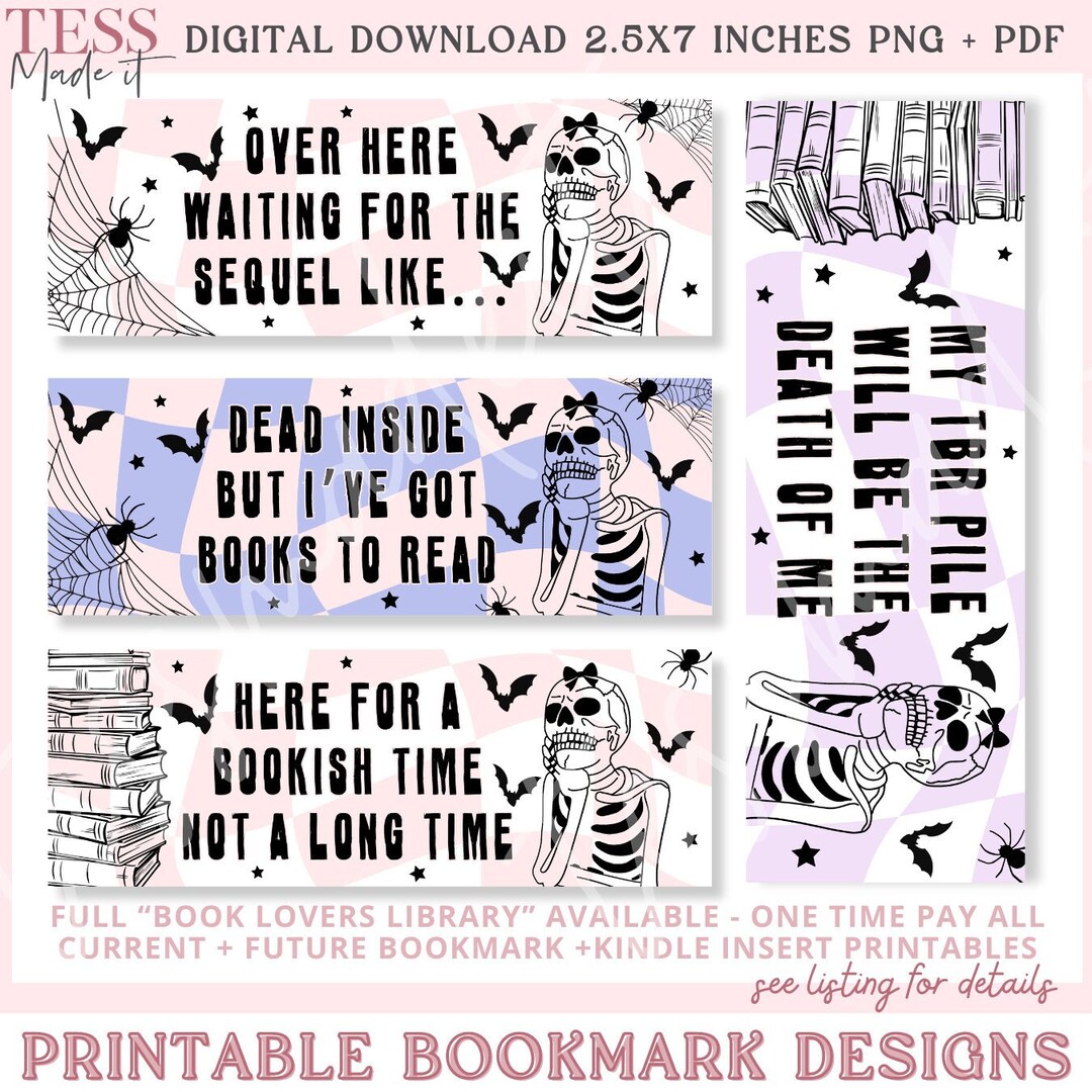 Spooky Bookmark PNG Fall Printable Bookmarks Autumn Bookmarks for Women ...