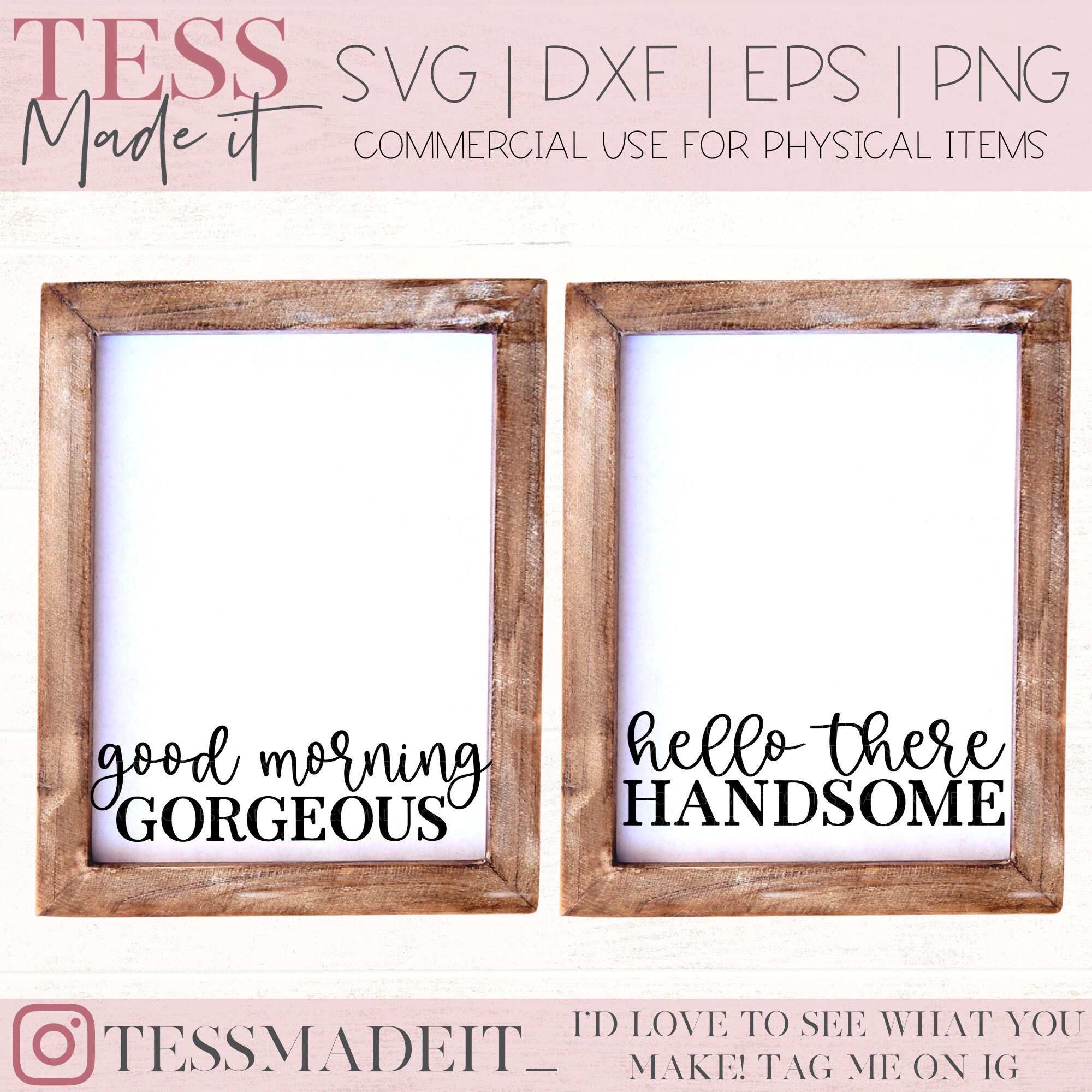 Good Morning Gorgeous SVG Hello There Handsome SVG | Etsy