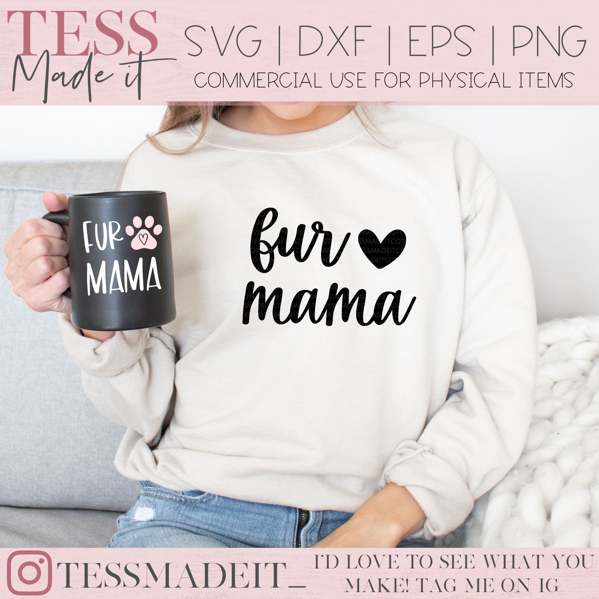 Fur Mama SVG Dog Mom SVG Cat SVG Pet Mom Svg for Cricut | Etsy