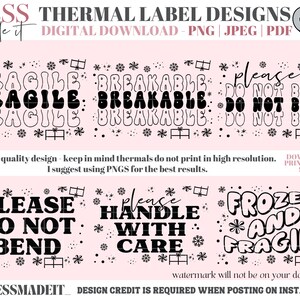Fragile Mailing Labels - Printable Thermal Labels - Christmas Business ...