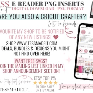 Printable E-reader Case Insert, Digital E-reader Design Insert, E ...