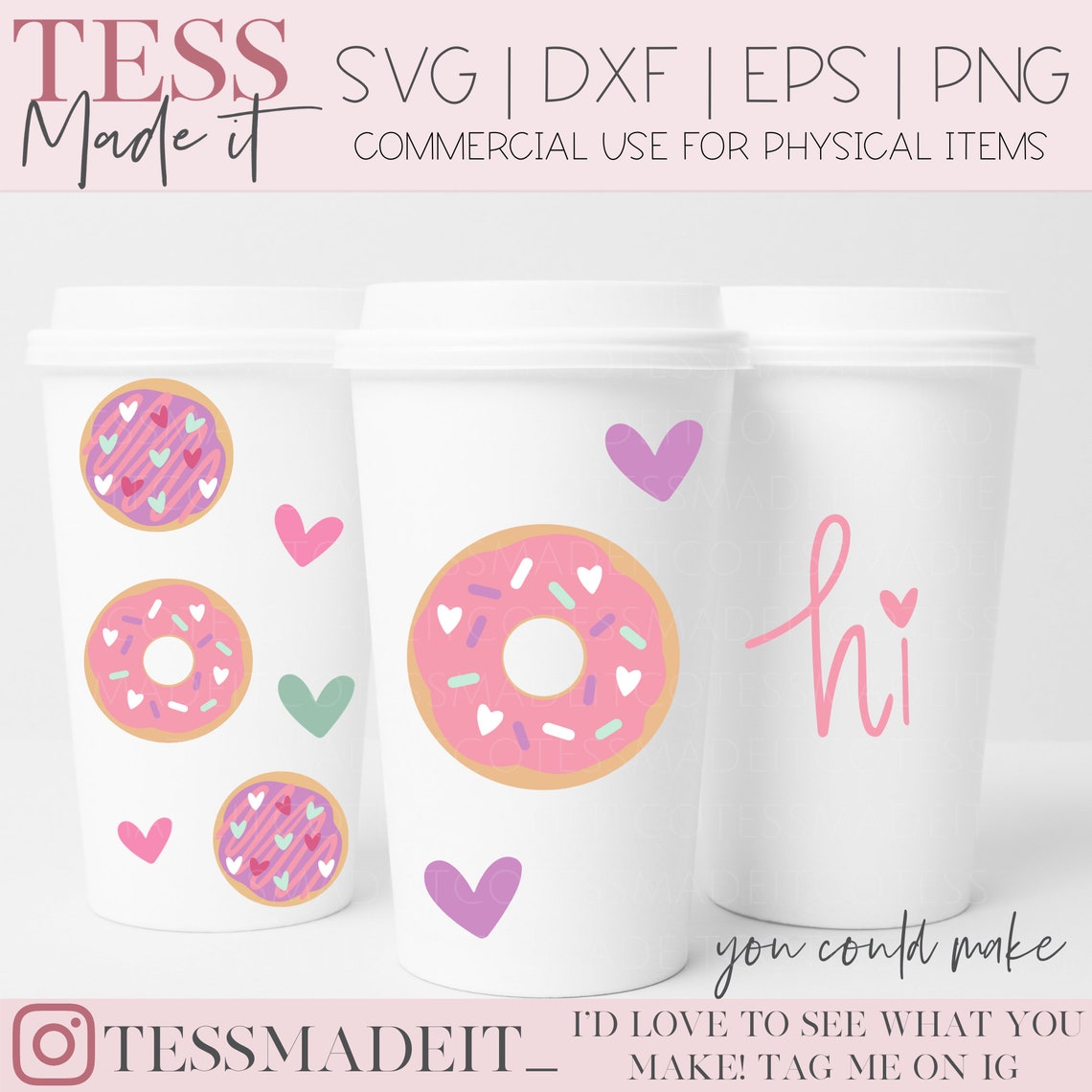 Valentine Heart Donut SVG - Doughnut SVG Bundle - Donut Clipart ...