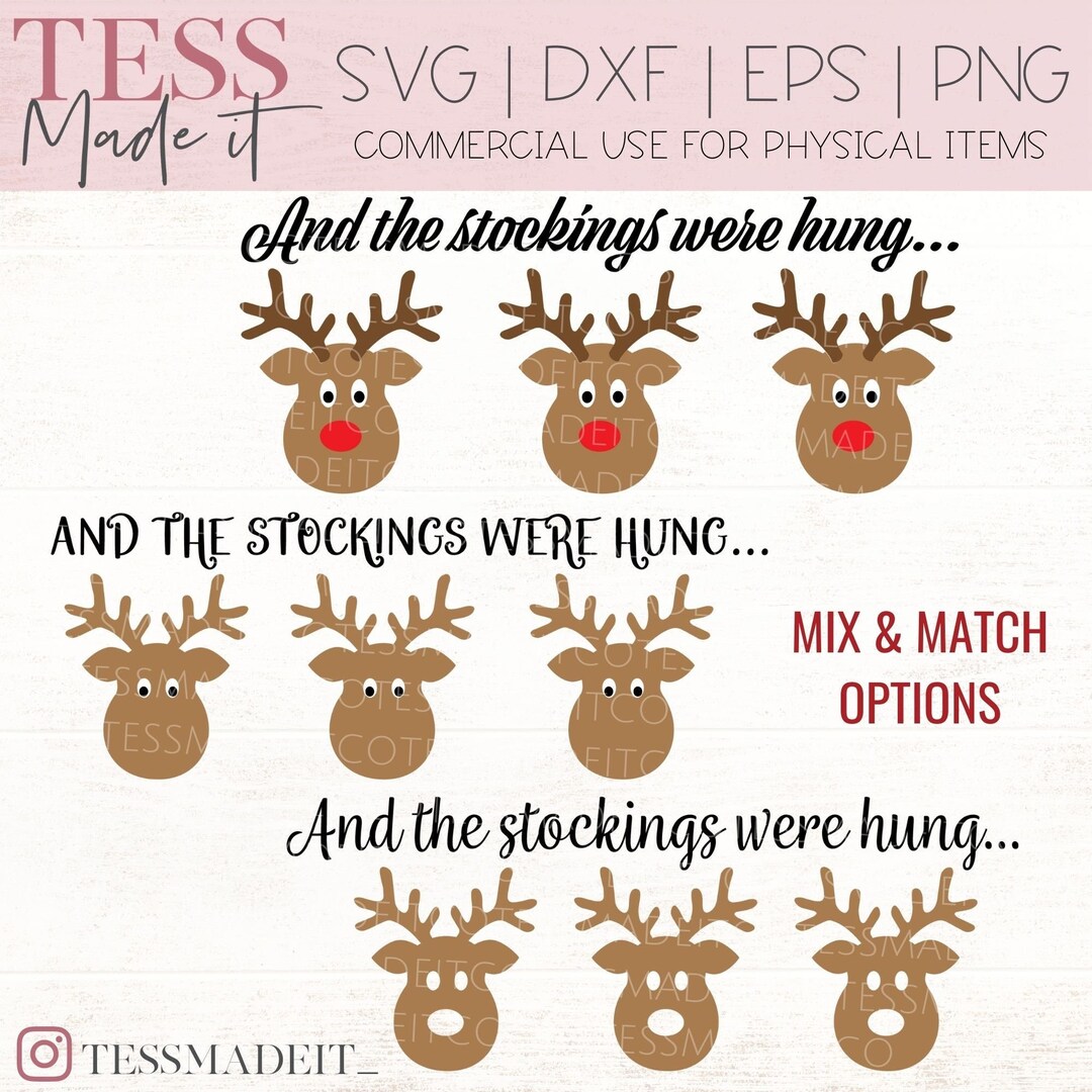 Reindeer SVG - and the Stockings Were Hung SVG - Christmas Sign SVG for ...