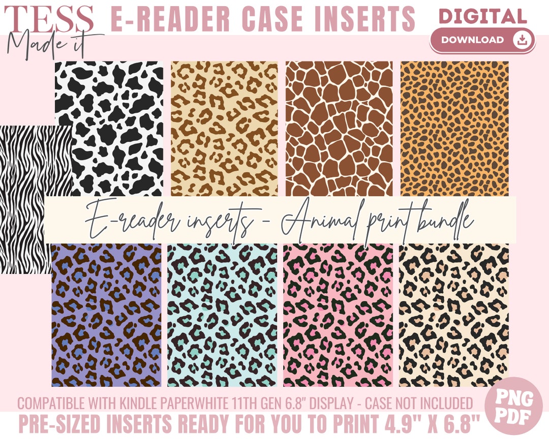 Printable E-reader Case Insert, Digital E-reader Design Insert, E ...