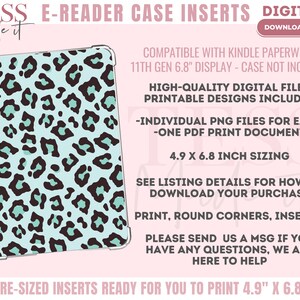 Printable E-reader Case Insert, Digital E-reader Design Insert, E-reader Inserts PNG, Paperwhite ...