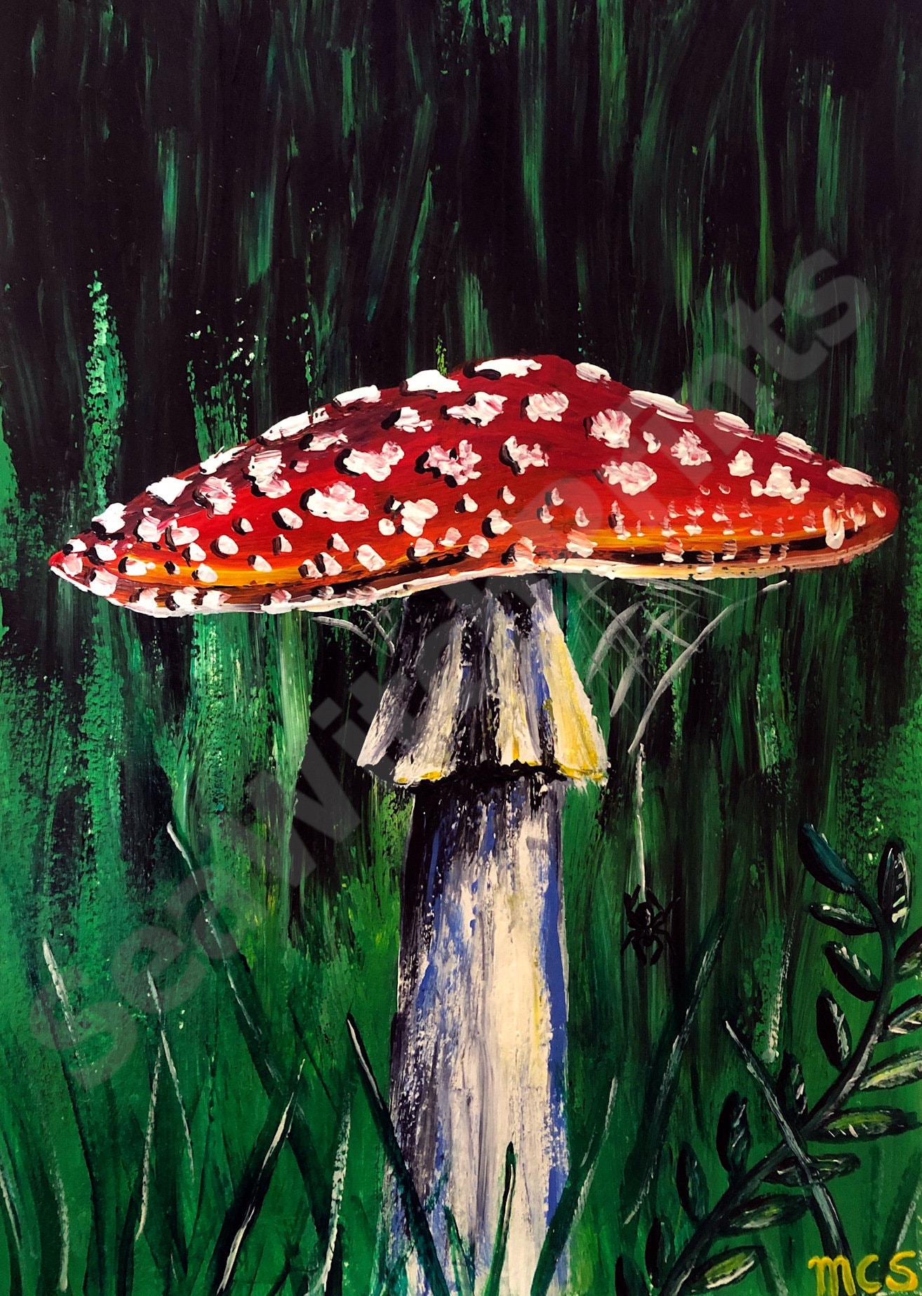 Painting Art & Collectibles Oil Amanita muscari painting Original oil ...