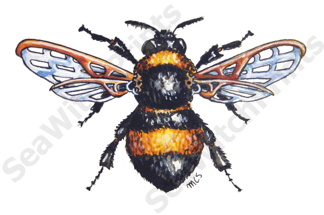 Steampunk Bumblebee, Art Print, 8 X 10 Inches, Steampunk Insect, Bee Decor, Bumble Bee, Poster ...