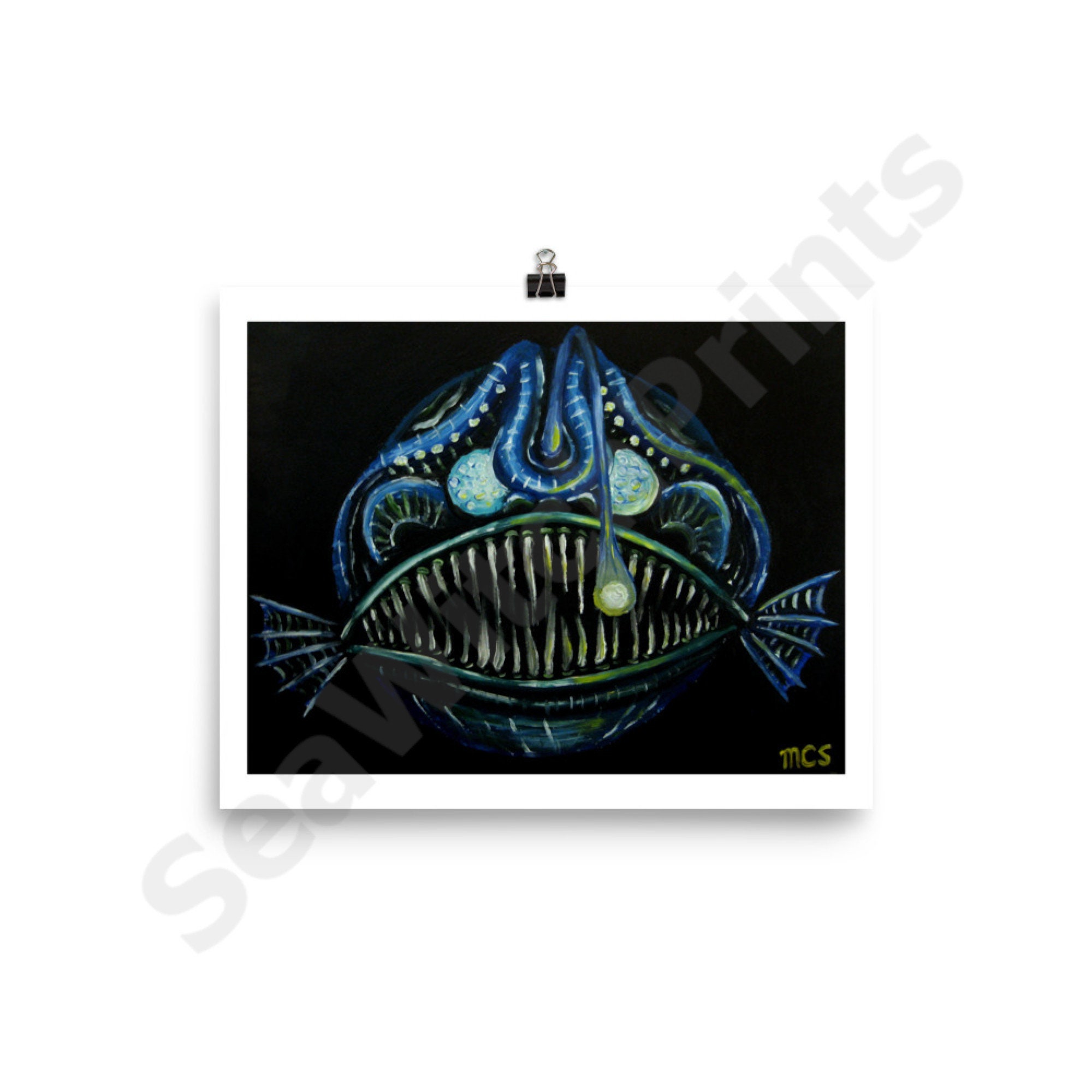 Anglerfish Art Print 8 X 10 Inches Oil Painting Sea - Etsy