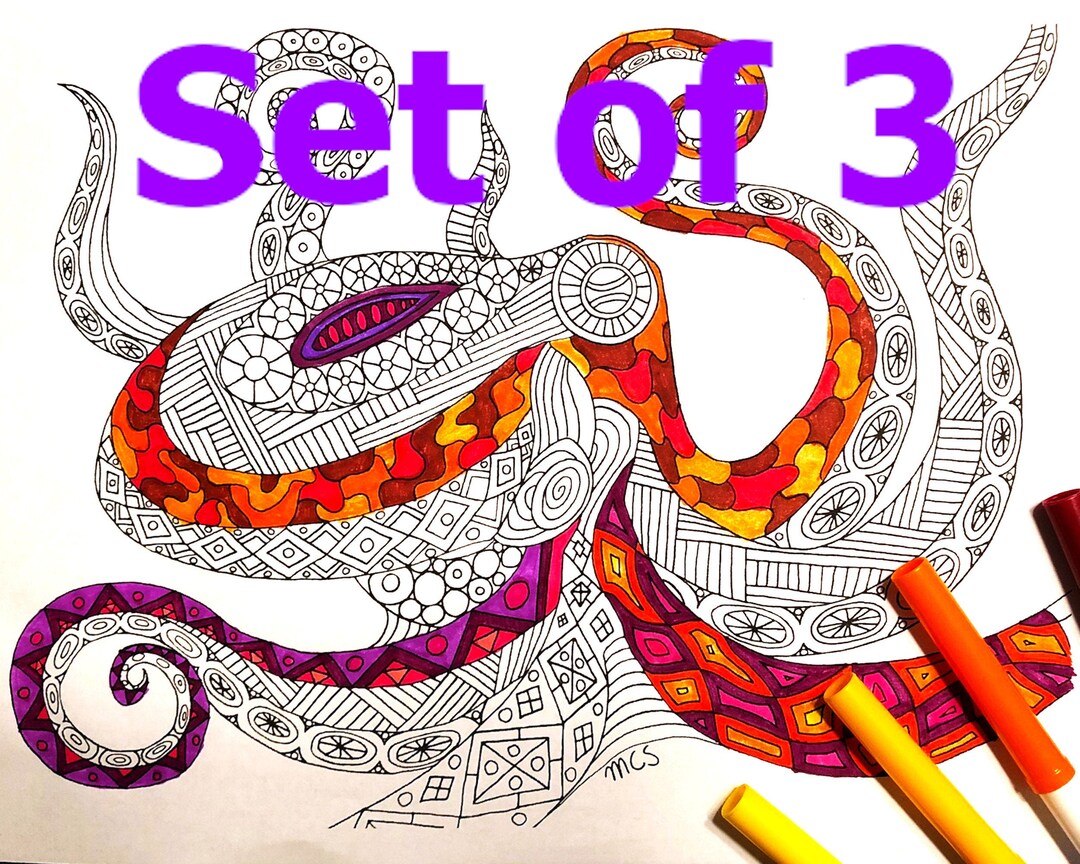 Ocean Invertebrates Printable Coloring Pages Set of 3 - Etsy Australia