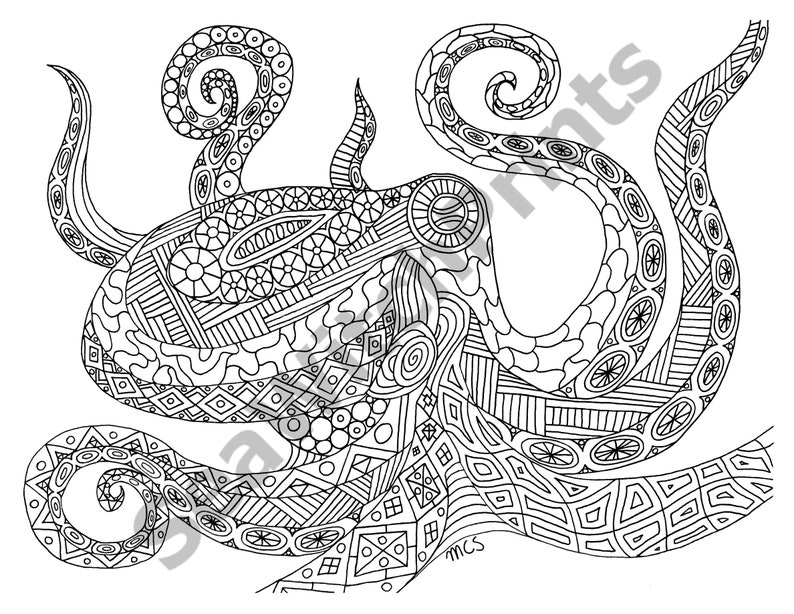 Ocean Invertebrates Printable Coloring Pages Set of 3 - Etsy Australia