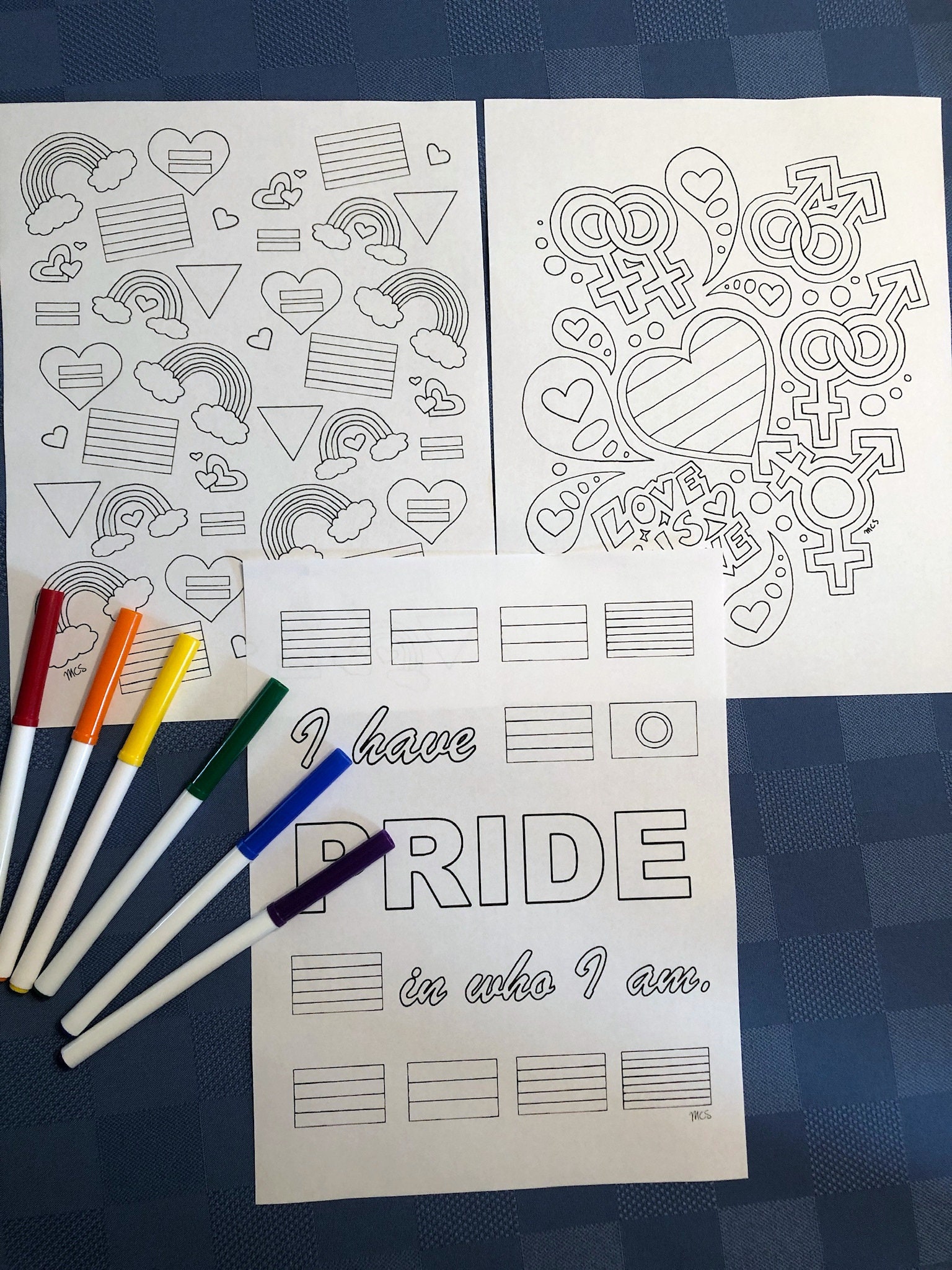Buy LGBTQ Pride, Printable Coloring Pages, Set of 3, Digital Download ...