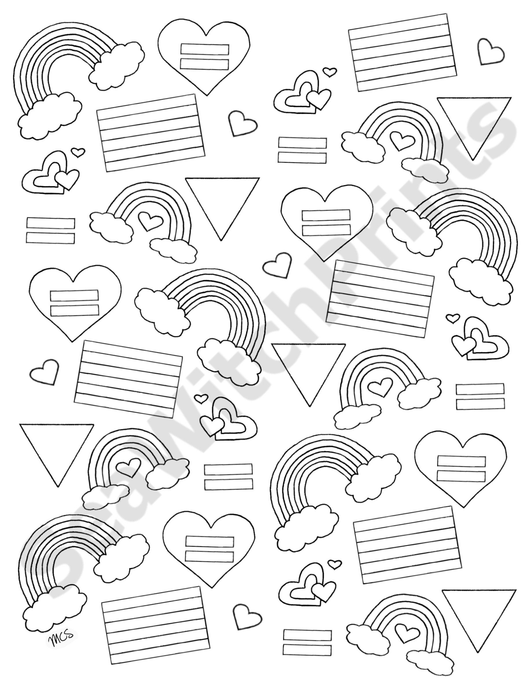 LGBTQ Pride, Printable Coloring Pages, Set of 3, Digital Download, LGBT ...