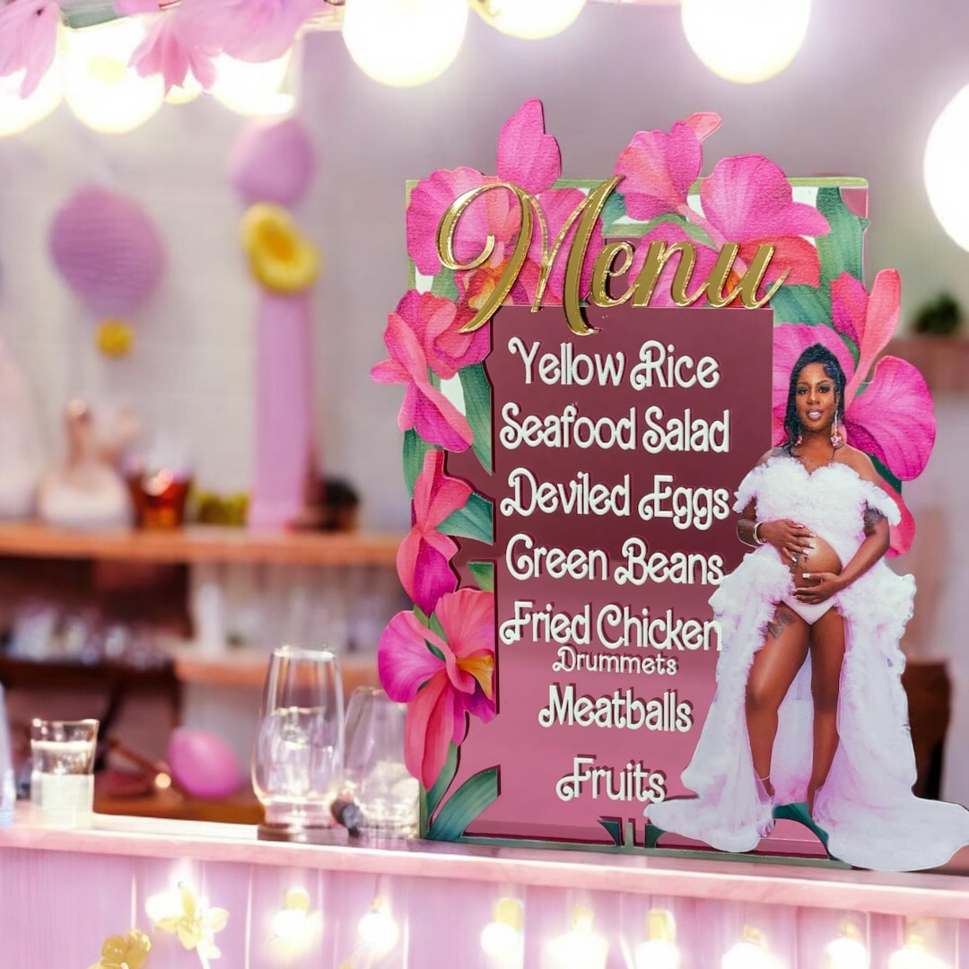 Custom Acrylic Food Menu Sign | Elegant Event Sign I Personalizedl Menu ...