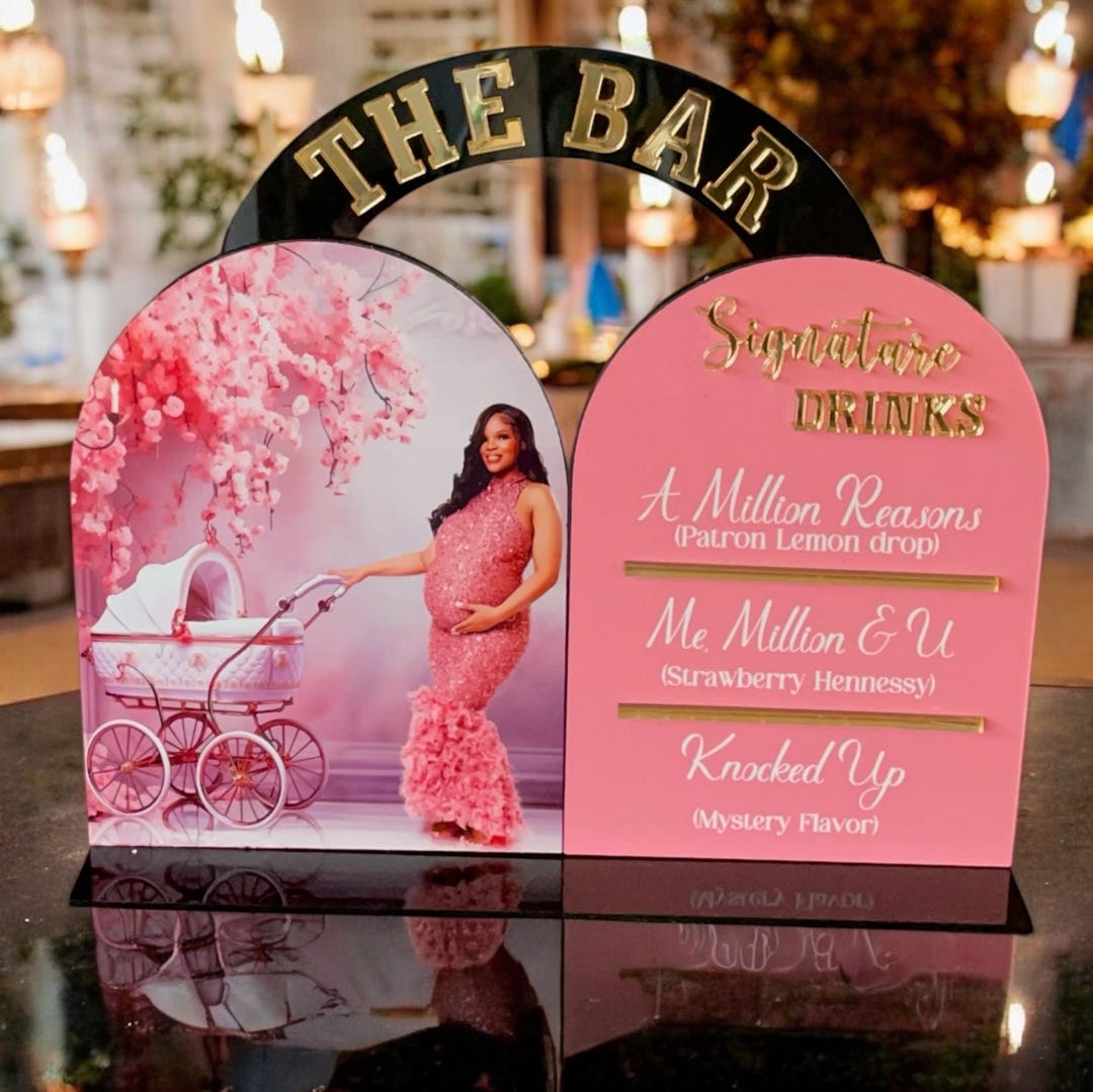Wedding Signature Drink Sign | Custom Double Arched Acrylic Bar Menu - Etsy