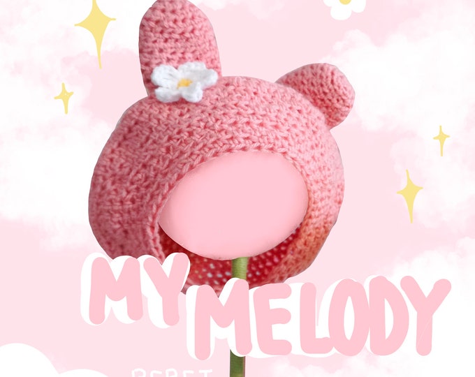 Mymelody-inspired Crochet Beret Sanro Fan Accessory Adorable Crochet ...