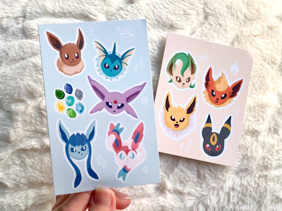 Eeveelution Sticker Sheets Kiss-cut Glossy Stickers Pokémon-inspired ...