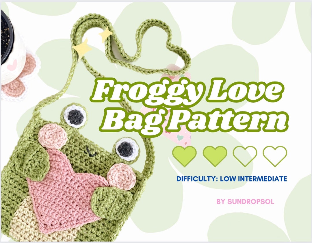 Froggy Love Bag Crochet Pattern - Intermediate Level | Cute Crochet Bag ...