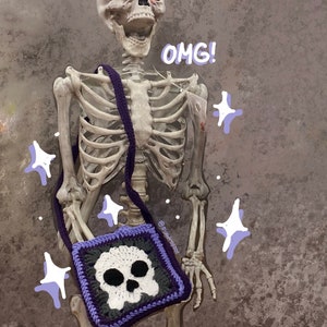 Skully Square Bag Pattern | Crochet Bag | Spooky Season Accessories | Digital Crochet Pattern ...