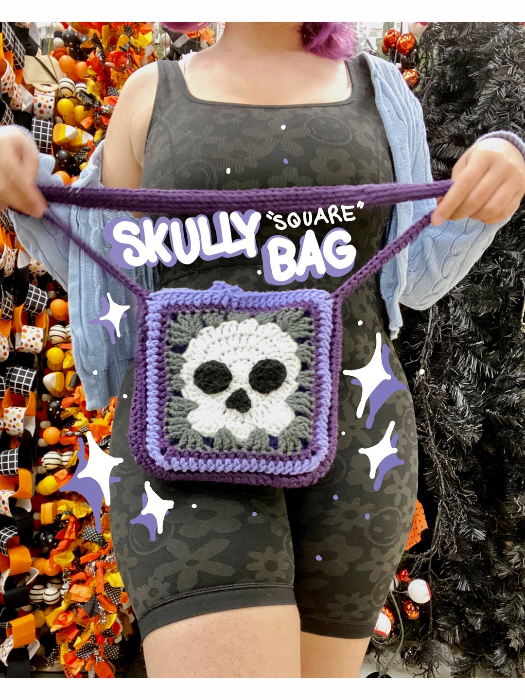 Skully Square Bag Pattern | Crochet Bag | Spooky Season Accessories | Digital Crochet Pattern ...