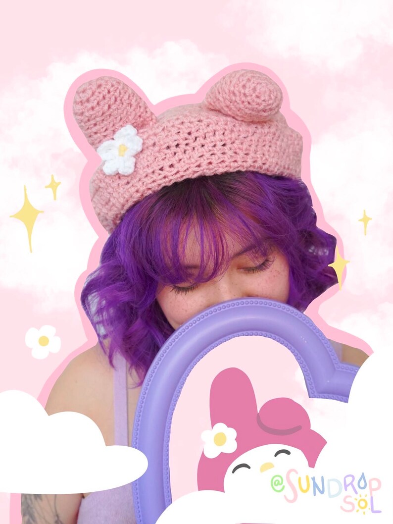 Mymelody-inspired Crochet Beret Sanro Fan Accessory - Etsy