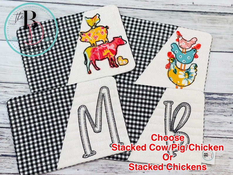 Farmhouse State Mug Rug Set Farmhouse Mug Rugs Custom - Etsy