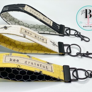 Bee Key Fob | Bee Keychain | Personalized | Honey Bee Print | Bee Gift ...